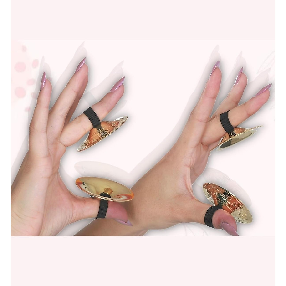 Belly Dancing Finger Zills Finger Cymbals 2 Pairs / 4 Pcs Golden