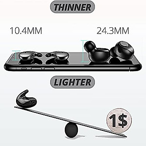 Loluka Ultra Thin Design Invisible Wireless Earbuds Sleep Earbuds Waterproof Bluetooth Smallest Tiny Earpiece Noise Canceling Bluetooth 5.0 Earphones for Android and iOS