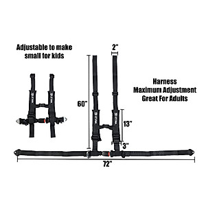UTVMA Maverick X3/X3 MAX Bump Seat with 4-point Harness | Center Seat | Middle Seat | Kid Seat | Hump Seat