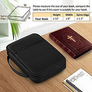 FINPAC Black Bible Cover w/Bible Verse Bookmarks for Women Men