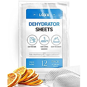 Dehydrator Sheets (12 Pack Silicone), Jerky, Fruit, and more! Dehydrator Accessories for Cosori Dehydrator, Excalibur, Magic Mill Dehydrator - Fine Mesh Dehydrator Trays