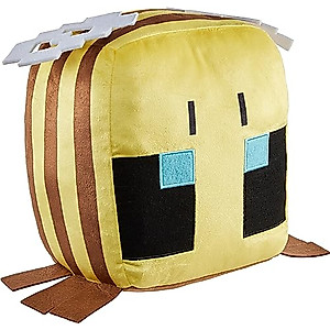 Minecraft Cuutopia Bee Plush, 10-inch Soft Rounded Pillow Doll, Video Game-Inspired Collectible Toy Gift