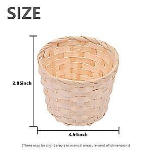 6PCS Mini Woven Baskets Without Handles for Party Favors Crafts Decor (7. 5x6cm)