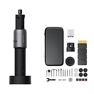 HOTO 35 In 1 Cordless Rotary Tool Kit, Minimalist & Lightweight, Mechanical Knob, Type-C Charging Base, 5 Speeds 25000 RPM, 2000mAh, LED Light, Combined Storage Bag, Nail Grinder, Shield