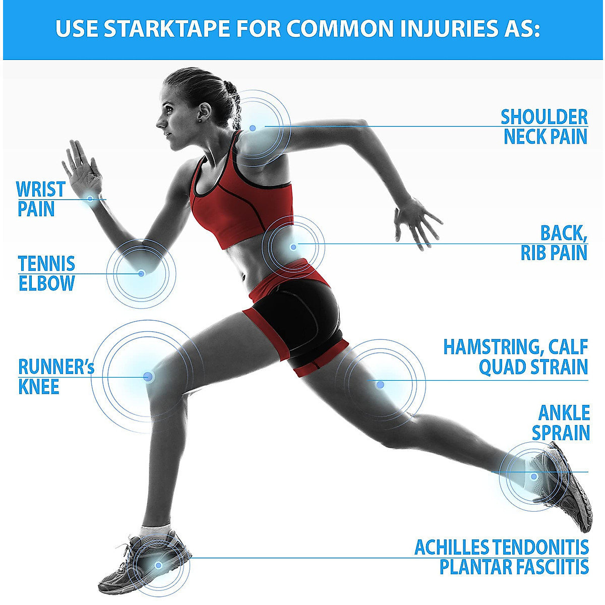 Kinesiology Tape Precut Roll for Knee, Shoulder, Wrist, Muscles, Ankle. Designed to Support Athletic Performance, Sports Kt Pain - Waterproof Kinesio-logy Guide- Rock Tex Gold 3 Pack Skin Tapes