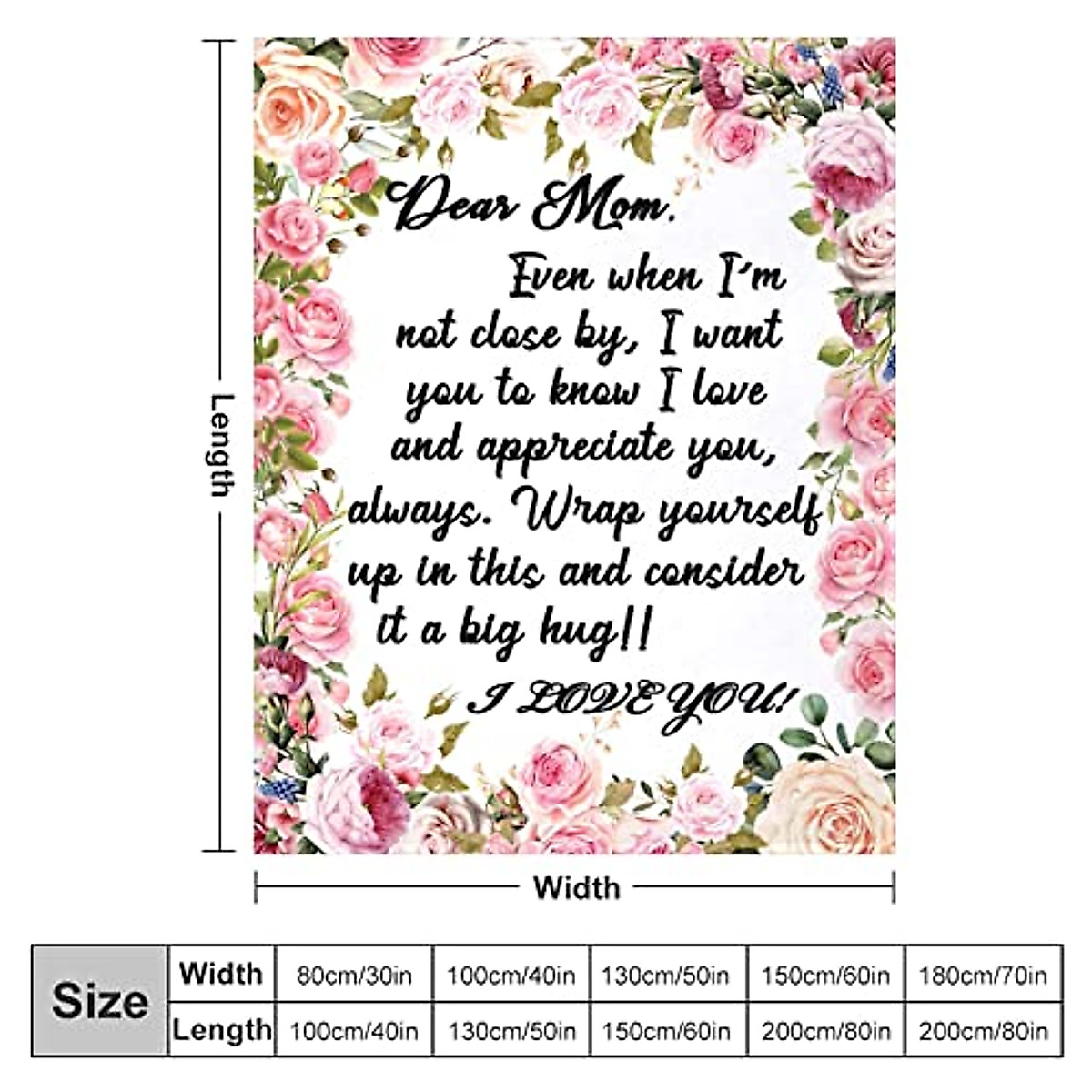 Gifts for Mom Blanket to My Mom from Daughter Son Soft Flannel Bed Throw Blankets for Birthday/Mothers Day 80"X60"