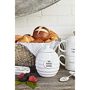 Mud Pie Honey Pot Serving Set, 4x3, White