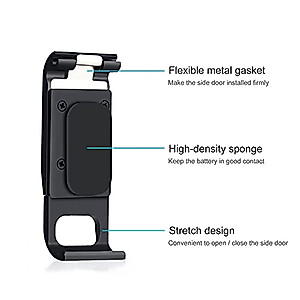 YALLSAME Easy Charging Alloy Metal Replacement Side Door/Battery Cover Accessories for GoPro Hero 8 Black, Suitable for Vlog/Interviews/Continuous Recording, Repairing Camera is Also Fine