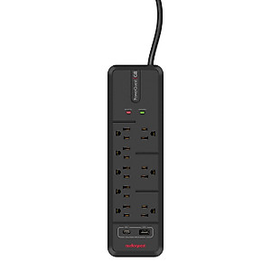 AudioQuest PowerQuest G8 – 8-Outlet Surge Protector with USB-A and USB-C Charging Ports - Perfect for TV, AV Receiver, Xbox, Playstation, Soundbar, Computer, and Home Office
