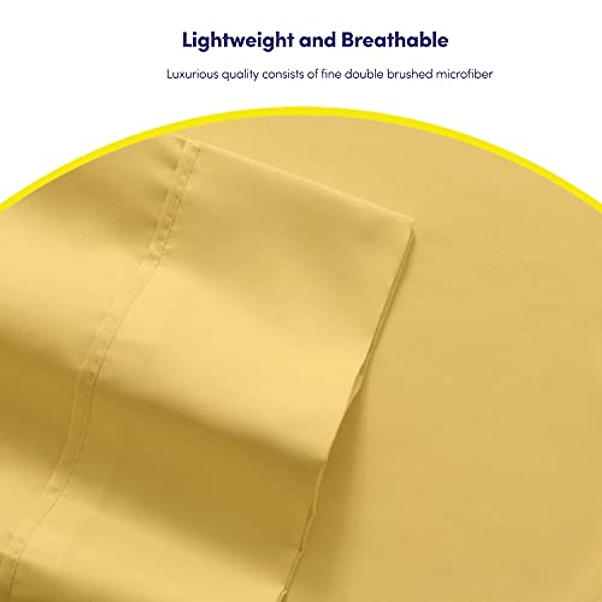 Queen Sheets Yellow - 6 Piece 1500 Supreme Collection Fine Brushed Microfiber Deep Pocket Queen Sheet Set Bedding - 2 Extra Pillow Cases, Great Value, Queen, Yellow