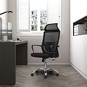 Lifetime Home Ergonomic Office Chair, High Back Desk Chair with Lumbar Support, Upgraded Wheels, Height Adjusting, Swivel Computer Task Rocking Mesh Executive Office Chair (Navy Blue)