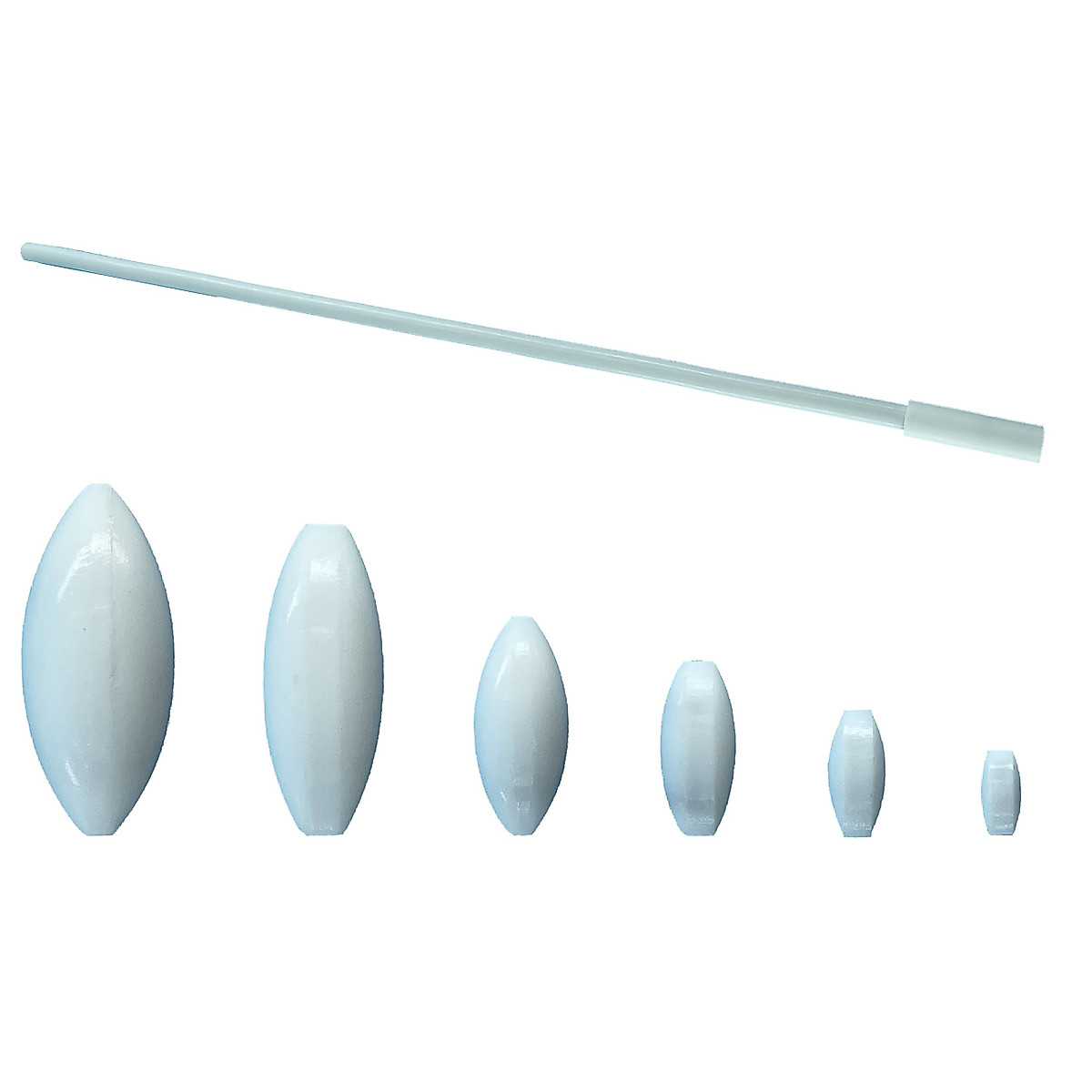 LUERFLEX Magnetic Stirring Oval Stir Bar Rod PTFE Teflon Coated (6 Stir Bars &1 Retriever)