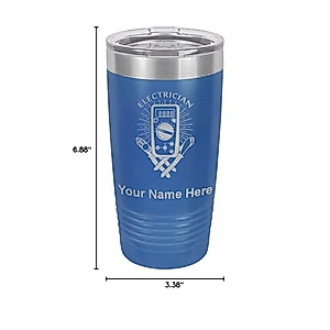 LaserGram 20oz Vacuum Insulated Tumbler Mug, Electrician, Personalized Engraving Included (Dark Blue)