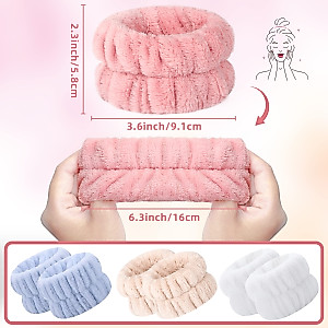 8Pcs Face Wash Wristbands Wrist Towels Bands for Washing Face Microfiber Wrist Spa Wristbands Absorbent Face Whishing Wristbands for Women Girls Prevent Water Spilling Down from Your Arms