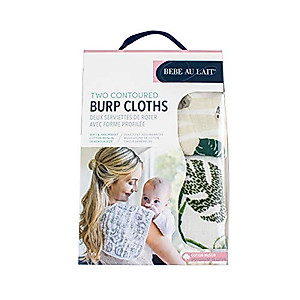 Bebe au Lait Jungle Rainforest Muslin Burp Cloths (2 Pack), Green, One Size