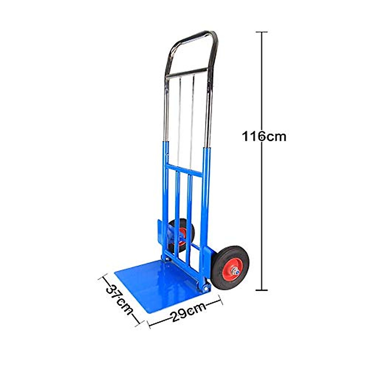 MTYLX Hand Pull Heavy Cart,Multipurpose Foldable Trolley Handling Helper Trailer Portable Luggage Cart Hand Truck 100Kg Load Capacity () for Luggage, Travel, Auto, Moving and Office Use,Blue,37X29X11