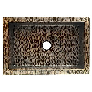 Copper Farmhouse Kitchen Sink Short Apron