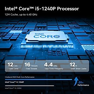 Intel NUC Mini PC 12th Gen Core i5-1240P 32GB DDR4 RAM, 512GB M.2 SSD, Pre-in Windows 11 Pro Gaming Desktop Computer, HIDM 2.0, USB 3.2, WiFi 6, Thunderbolt 4, black, Intel NUC 12 Pro 1240P