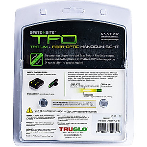 TruGlo TFO Tritium Fiber Optic Handgun Laser Sight Accessories Set with Rear Colors, Fits Glock 17/17L, 19, 22, 23, 24 Models and More, Yellow Light