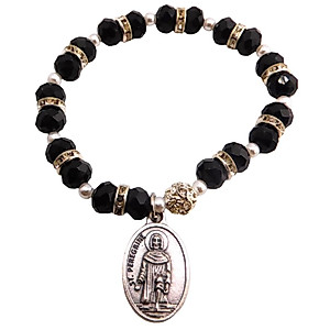 Westman Works St Peregrine Cancer Healing Saint Gift Set with Italian Bracelet and Holy Prayer Card