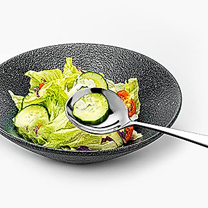 HEAOFEI Stainless Steel Dinner Spoons Set of 6,304 Stainless Steel Silverware Table Spoons, Mirror Polished Tablespoon,Use for Home, Kitchen or Restaurant Dishwasher Safe 6 PCS -Silver 6.3 Inches