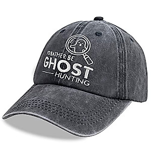 Ghost Hunting Hats for Men Women, Ghost Hunting Equipment, Halloween Decorations, Embroidered Adjustable Spooky Boo Baseball Cap, Father Day Birthday Gifts for Dad Mom