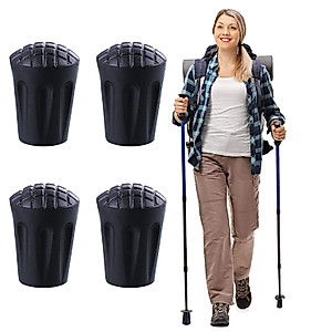 Lainrrew 24 Pack Trekking Pole Tips, Durable Hiking Poles Replacement Rubber Tips Protector Walking Sticks Caps Ends Rubber Feet for Most Standard Hiking Walking Trekking Poles