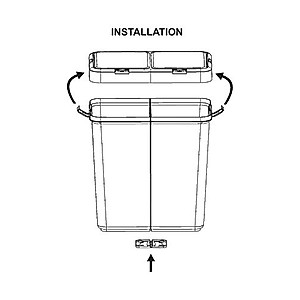 Mabel Home Plastic Laundry Hamper with Lid, 2 sections, Large Laundry Basket – Extra Trash Bin (1,6 Gallons) inc. & 3 Colour (White-Grey)