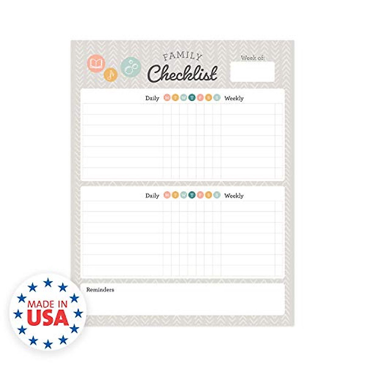 Neutral Toned Household Chore Chart / 14" x 18" Multiple Children Fill in Task List/Child Behavior Reward Chart