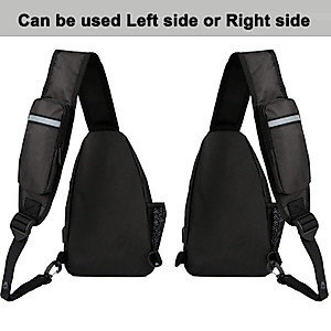 Sling Bag - Shoulder Backpack Crossbody Daypack Chest Bags for Women & Men with USB Charging Port(2 Pack Black)