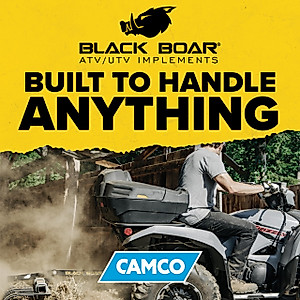 Black Boar ATV Rear Storage Box and Lounger - Features Over 2.2 Cubic Ft of Storage Space & Adjustable Latches - Includes Stainless Steel Lock w/Keys - Compatible w/Most Tubular Racks (66010)