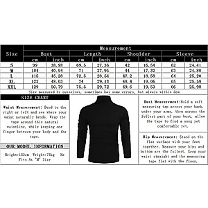 Mens Lightweight Long Sleeve Turtleneck Top Pullover Slim Fit Sweater Black L