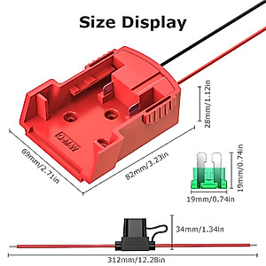 M18 Power Wheels Adapter for Milwaukee, 18V Battery Adapter Power Wheels Battery Conversion Kit with Fuse Holder and 3PCS 30Amp Fuses UIInosoo for DIY, RC Toys and Robotics, Red