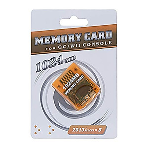 Wigearss 1024MB(16344 Blocks) Memory Card for Gamecube and Wii Console Game Cube NGC GC (Orange)