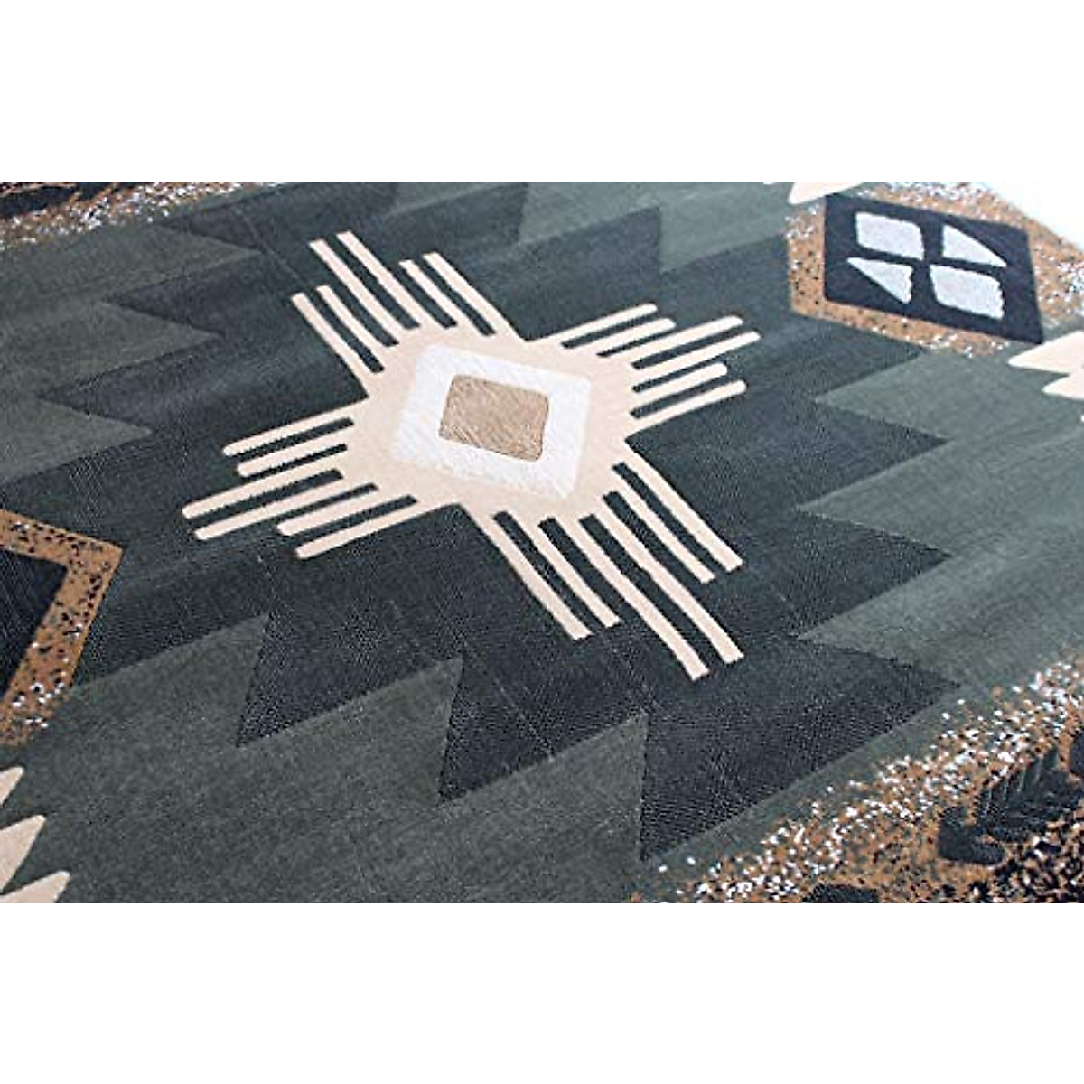 South West Native American Area Rug Design C318 Sage Green (5 Feet X 7 Feet)