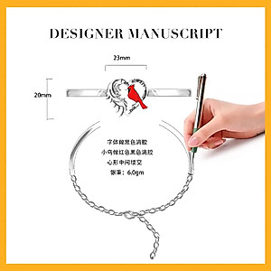 Iringnier Cardinal Bracelet for Women Heart Angel Wing When a Cardinal Appears Your Loved One Is Near Inspirational Memory Memorial Bracelet for Loss Of Loved One Gifts