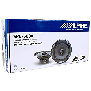 (2) Pairs Alpine Spe-6000 6.5" 2 Way Pair of Car Speakers Totalling 960 Watts Peak / 240 Watts RMS