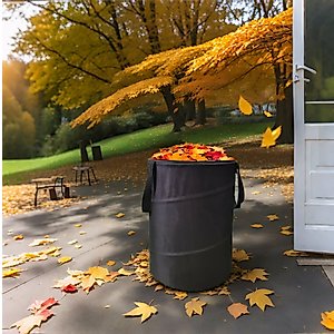 Leinoupt:Collapsible Trash can with lid,Foldable Camping Trash can,Pop-up Trash can with lid,Outdoor Trash can with lid,Clothes and Toys Recycle bin,Thickened, Solid, Durable,Attached Hook (Black)