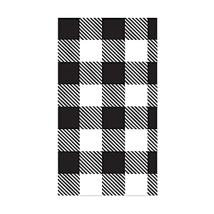 Christmas Hand Towels for Bathroom - Black and White Bathroom Hand Towels Disposable - Buffalo Plaid Farmhouse Christmas Bathroom Decor, Guest Towels, Fingertip Towels, Dinner Napkins 5" x 8" Pk 32