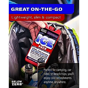 Below Zero Reusable Ice Packs for Large Coolers and Lunch Bags – Patent Pending Coldest and Longest Lasting Technology, Upto 8 Hour Cooling Ice Gel Pack - Factory Sealed – 6 Pack Small