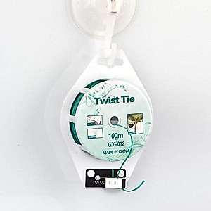 YDSL 328ft (100m) Twist Ties, Green Garden Plant Ties with Cutter for Gardening and Office Organization, Home
