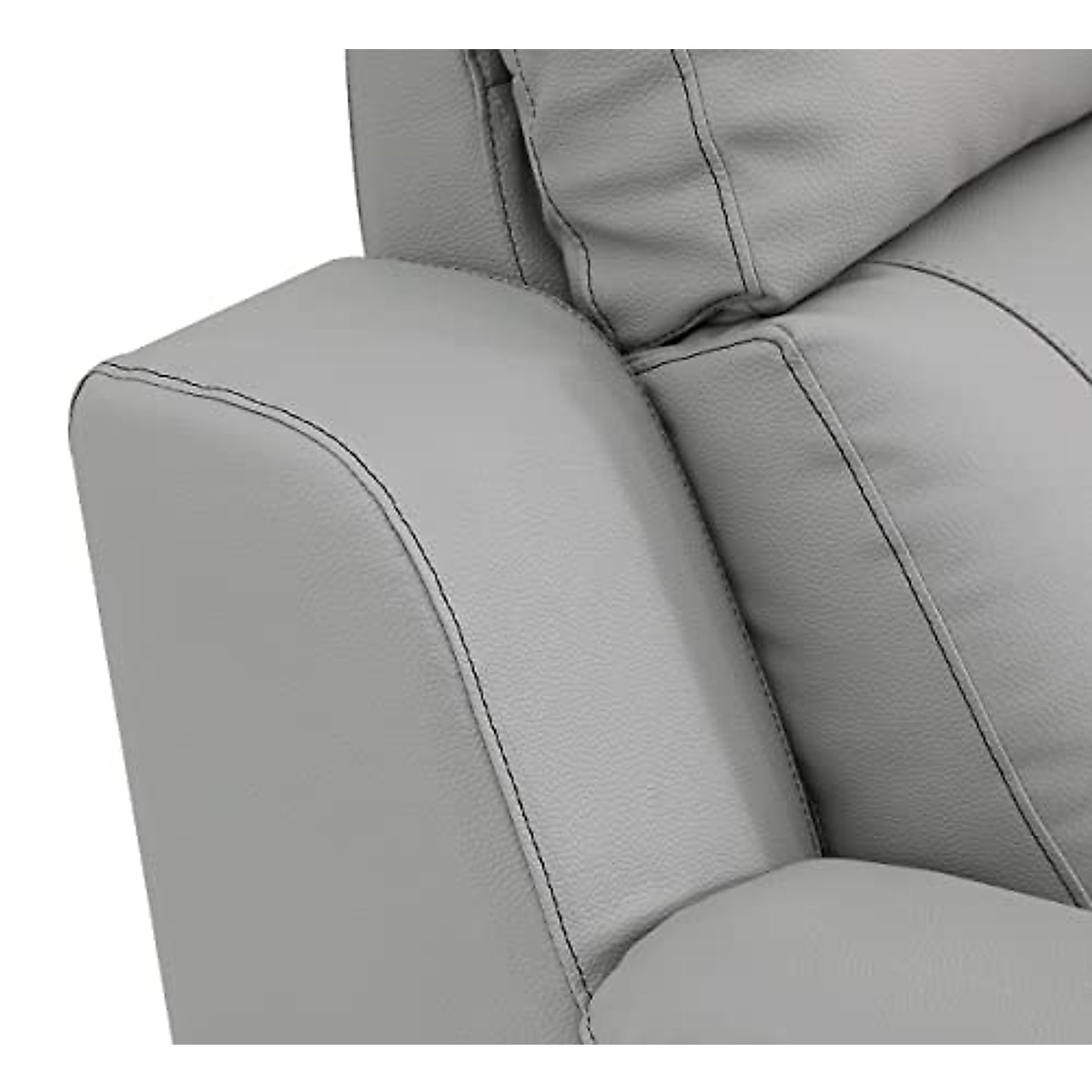 Blackjack Furniture Walker Leather Match Upholstered Reclining Living Room Sofa, Gray