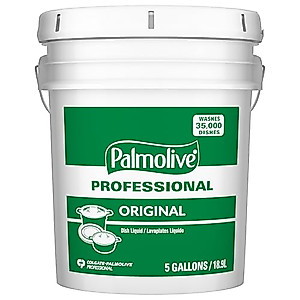 PALMOLIVE Professional Dishwashing Liquid, Dish Soap, Dish Liquid Soap, Phosphate Free, pH Balanced, Dishwasher Cleaner, 5 Gallon Bucket (Part Number: 204917), 10035110049172