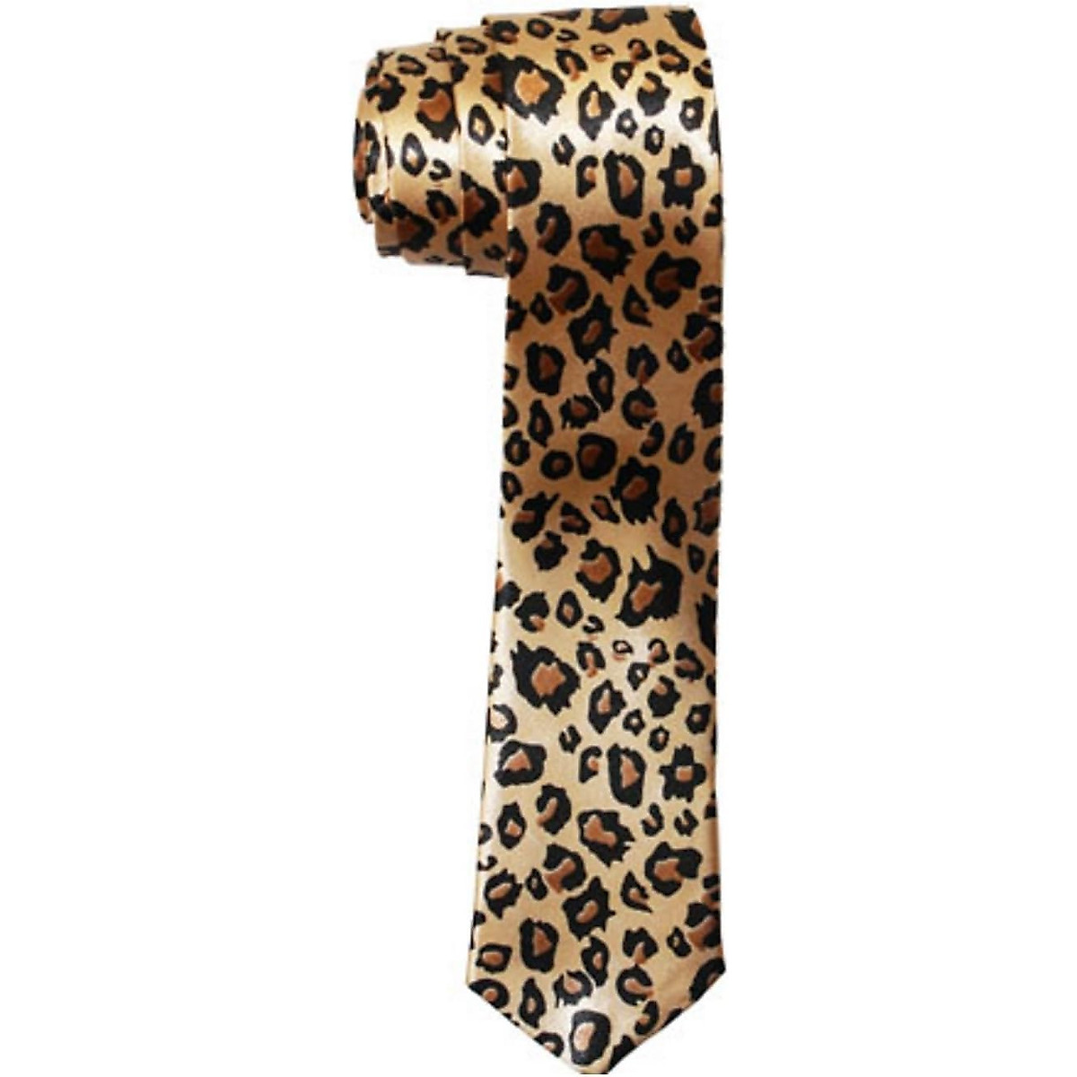 GUCABE Fashion Skinny Animal Print Ties (Leopard)