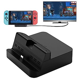 Gulikit NS05 Switch Dock,Portable TV Docking Station for Nintendo Switch with USB-C PD Charging Stand, Magnet Transform Design, Supported Phone or Tablet, Charging Dock with Air Outlet