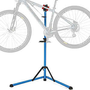 yoyomax Bike Repair Stand-Bike Repair Stand, bike stand repair w/Welded Clamp Head, Max 55 lb, Quick Release Devices, Ideal for two driven bicycles, fat bikes, e-bikes , Blue