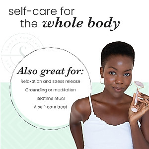 SDARA SKINCARE Rose Quartz Roller - Anti Aging Jade Roller for Wrinkles and Puffy Eyes - Eye & Face Roller for Slimming & Firming Facial Massage