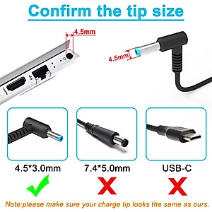 65W 19.5V 3.33A Adapter Laptop Charger for HP Pavilion X360 M3-U003DX M3-U001DX,Envy X360 M6-W103DX,709985-004 PPP009A PPP009C PPP009D PPP012L-E PPP009L-E PPP012D-S 709985-002 709985-003 PA-1650-32HE