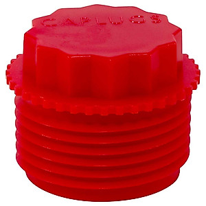 Caplugs P-48B P Series – Plastic Threaded Plug for NPT/NPS Pipe Fittings, 200 Pack, Red HD-PE, Thread Size NPS 1/2" Tapered & Straight, Temporary Seals, Thread Protection, Leak Prevention (99191155)