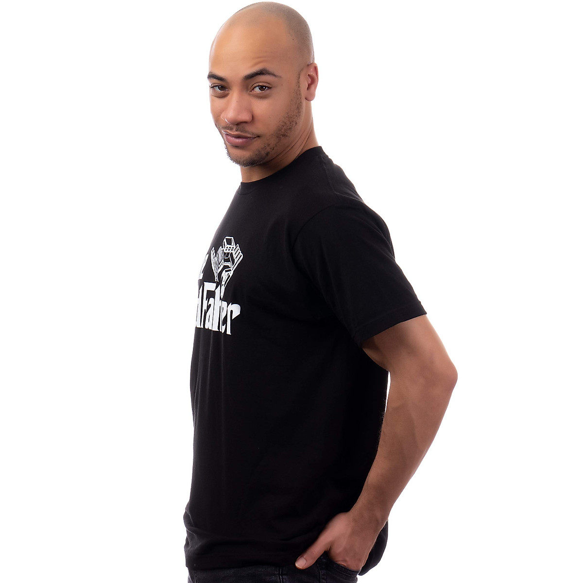 Ann Arbor T-shirt Co. The Rodfather | Funny Hotrod Garage Joke Truck Car Guy Mechanic Auto Racing Hot Rod T-Shirt for Men Dad Grandpa-(Adult, L) Black